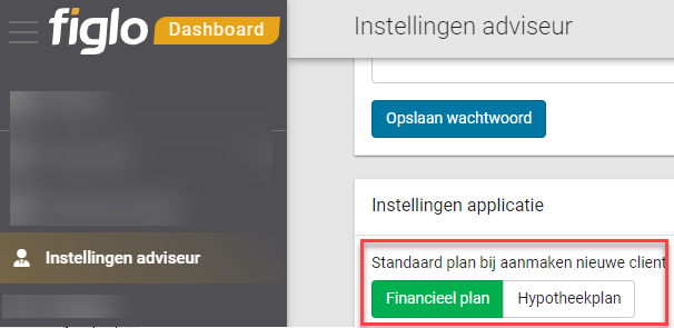 Versie 21 - standaard plantype instellen – Figlo Helpcenter